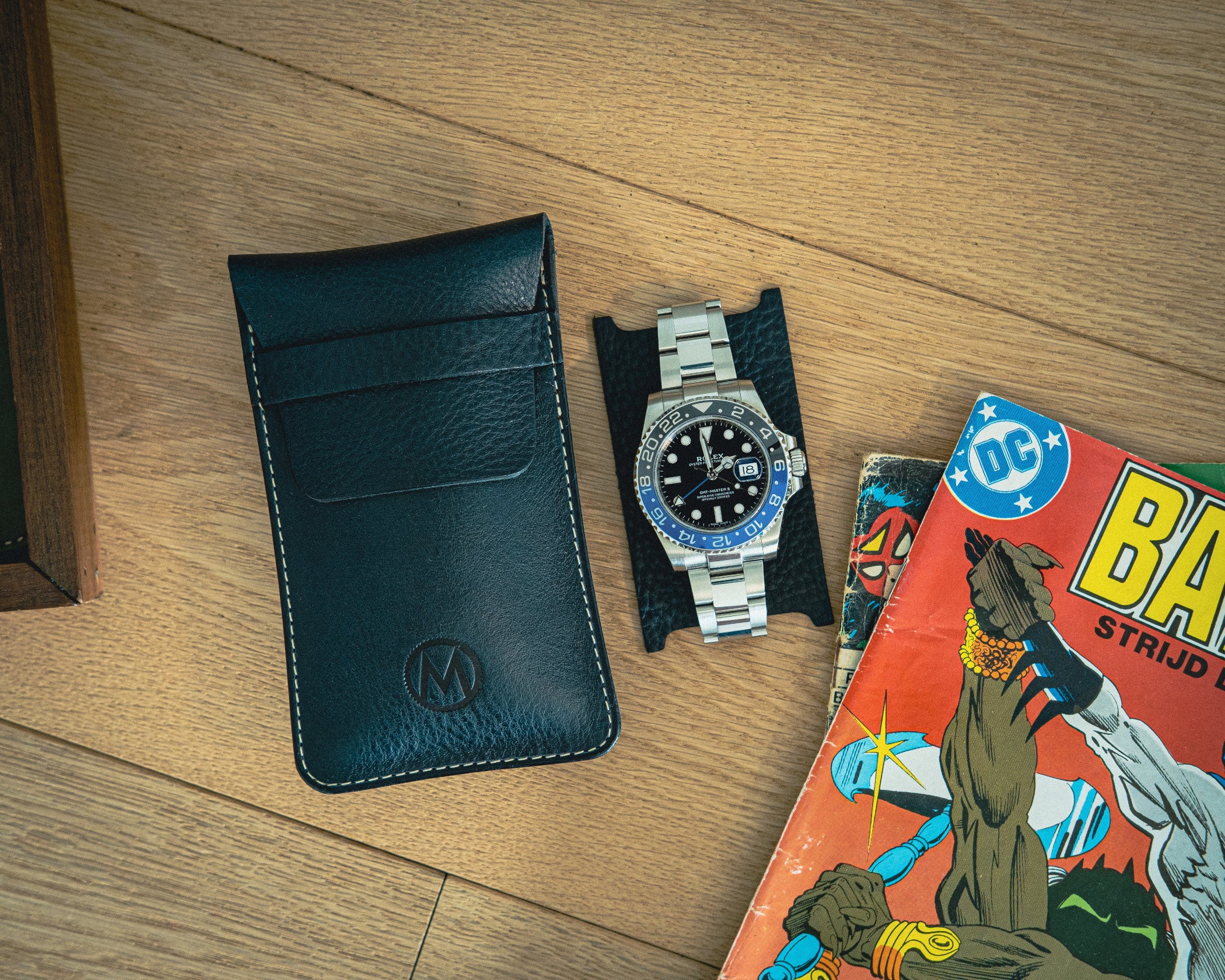 Monochrome - Leather Watch Pouch - Navy Blue – Monochrome Shop